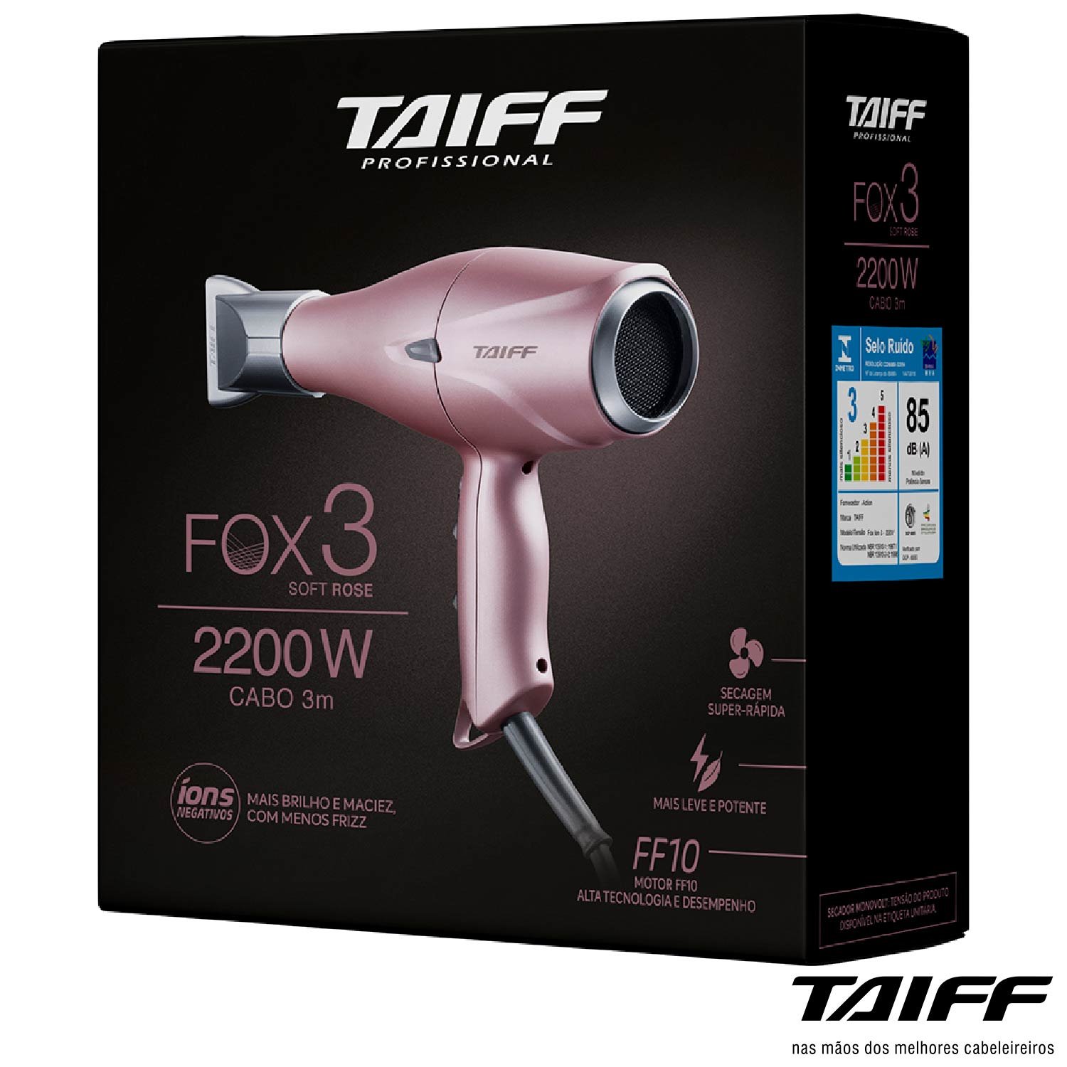 Secador Cabelo Fox Íon 3 Taiff 2200W Rose